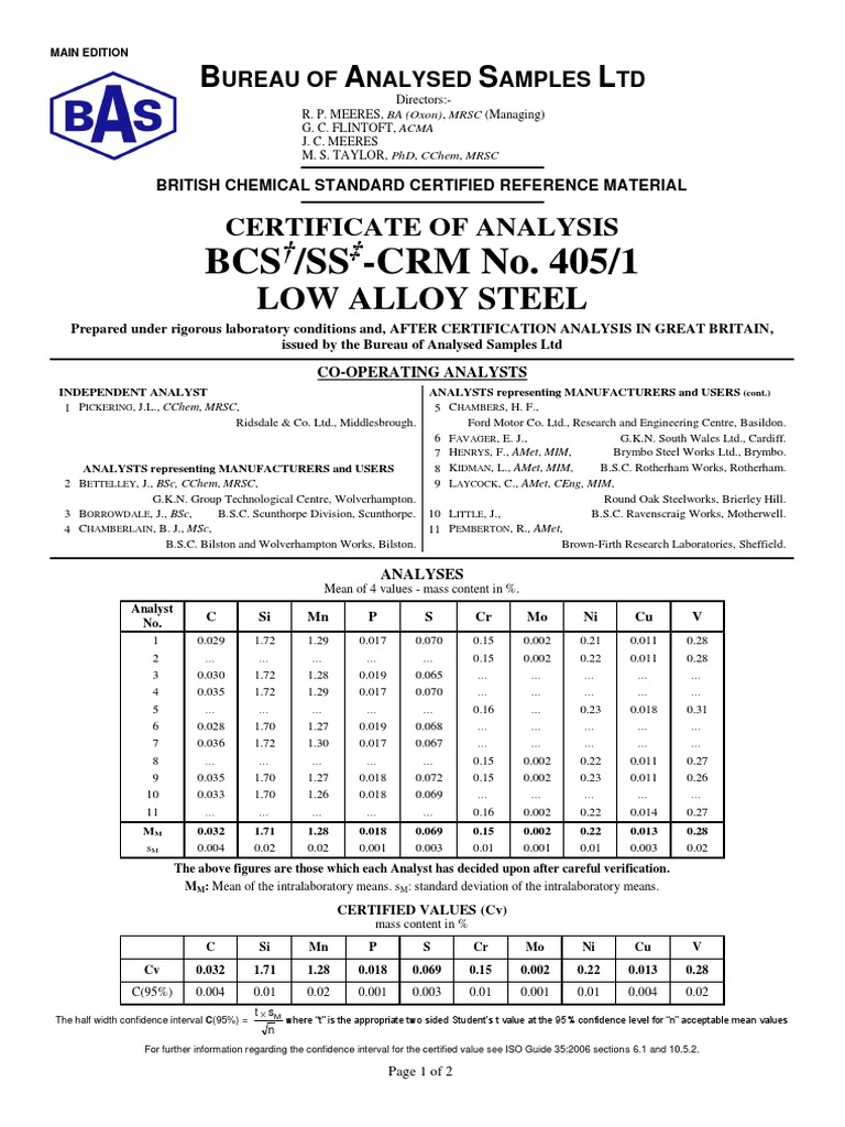 BCS - SS-CRM 405 - 1 Dec2009 | PDF | Absorption Spectroscopy | Chemical ...