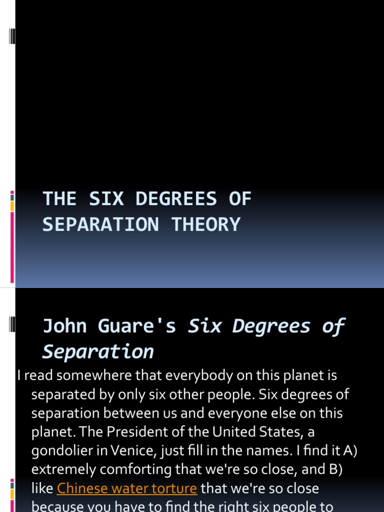 The Six Degrees of Separation Theory | PDF
