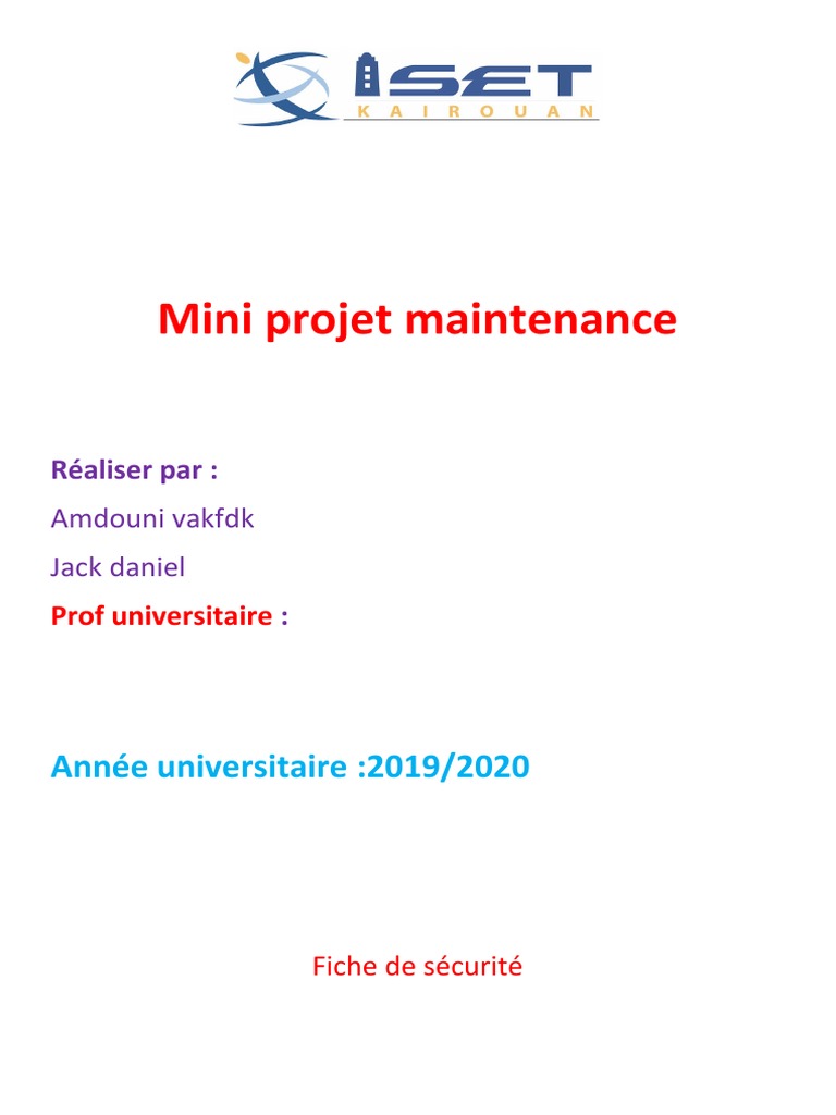 Mini Projet Maintenance | PDF