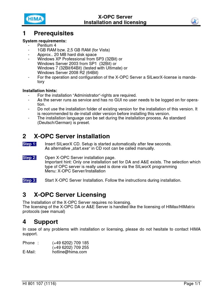 X-OPC Server Install & License Guide | PDF