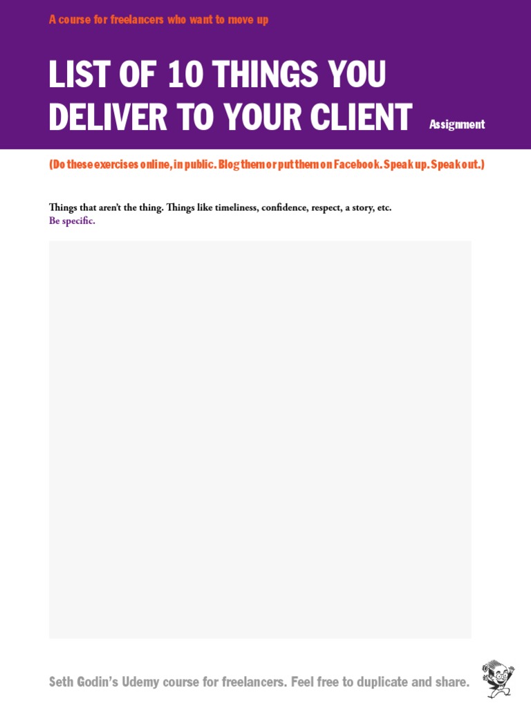 Exercise - 10 Things You Deliver To Your Client | PDF