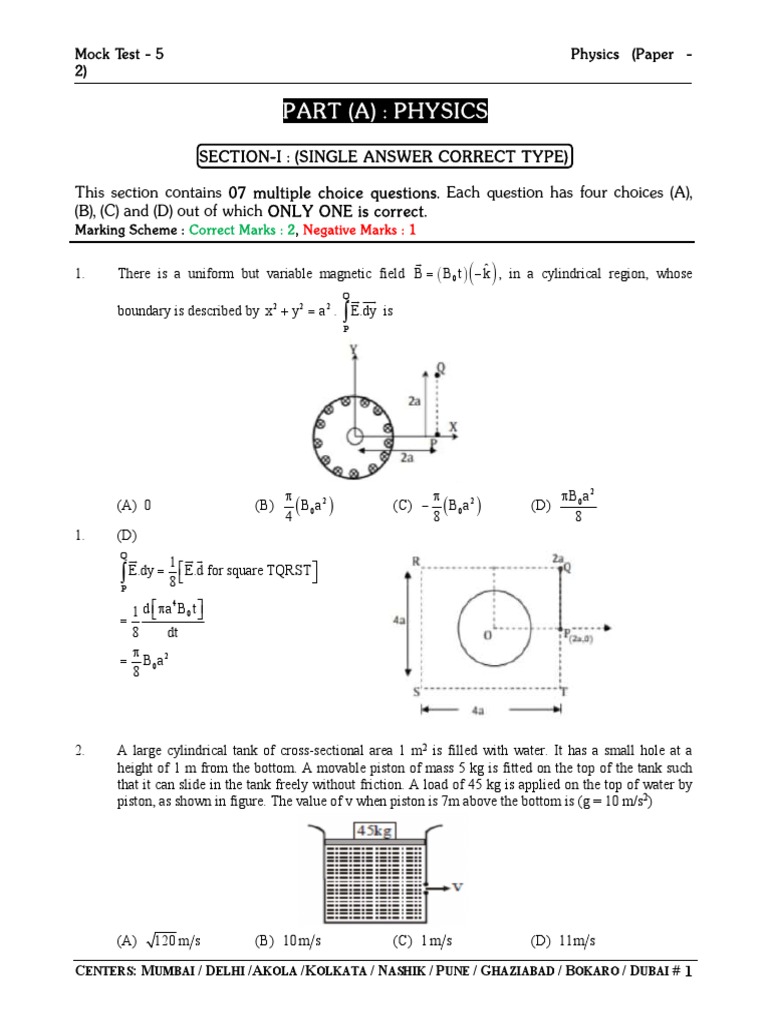 Physics Paper - 2 (Question Paper) - 6 | PDF | Electron | Mass