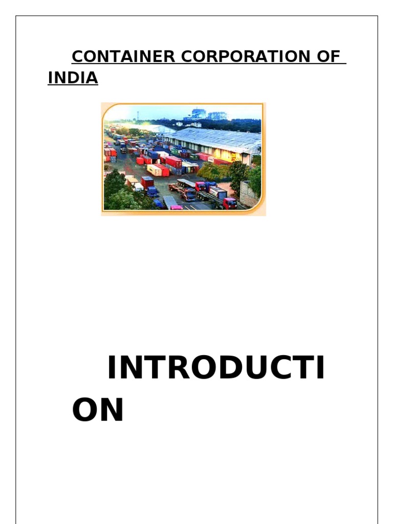 Container Corporation of India | PDF | Containerization | Cargo