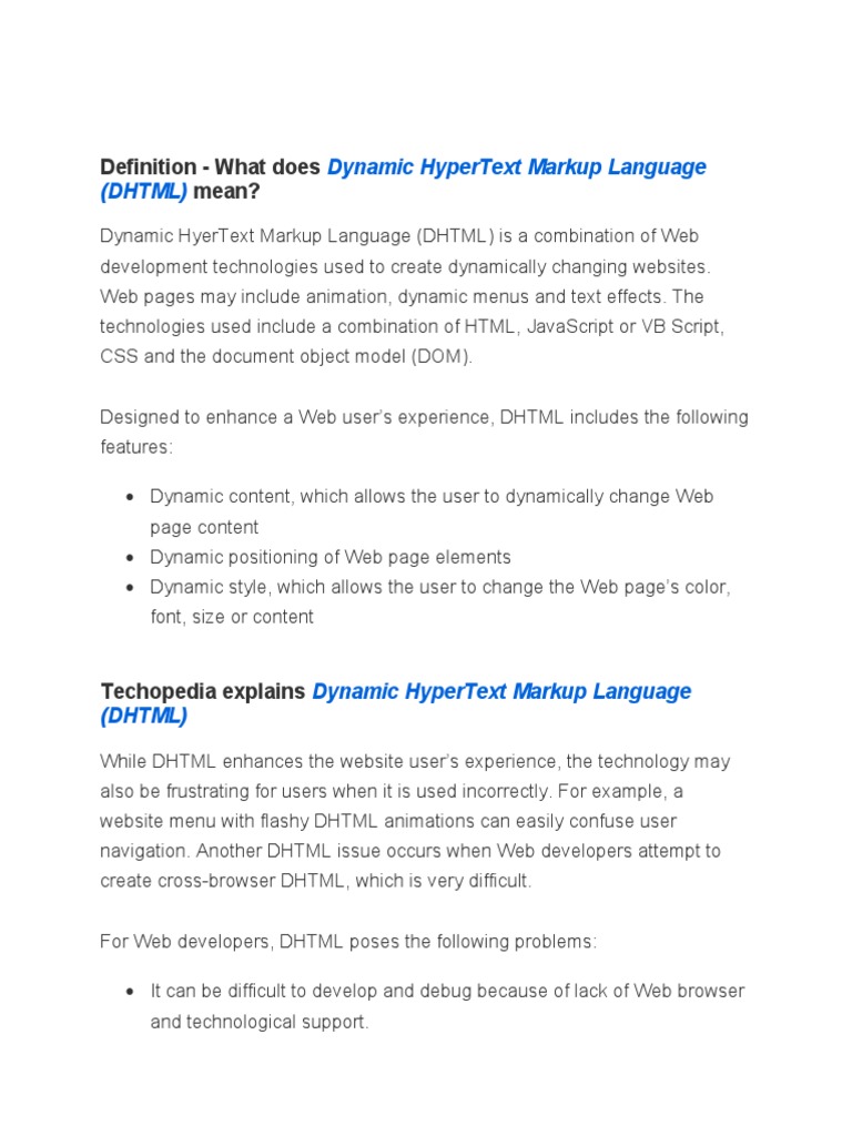 Unit 2 Web Dev | PDF | Dynamic Html | Hyperlink