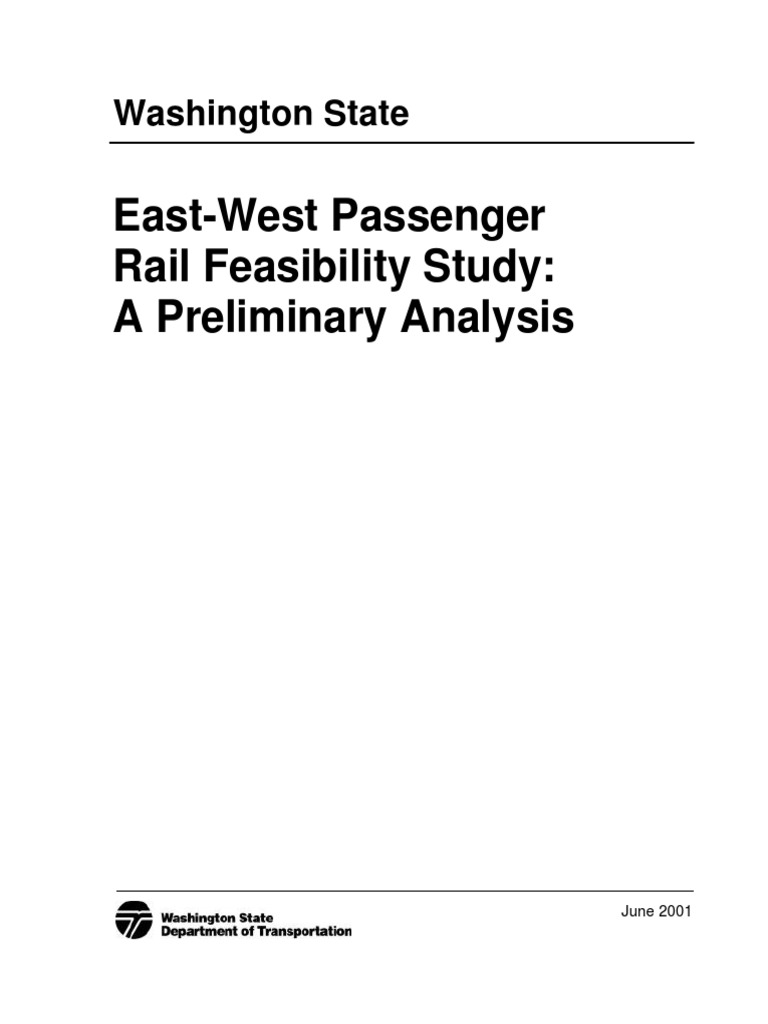 East-West Passenger Rail Feasibility Study - WSDOT - 2001 | PDF ...