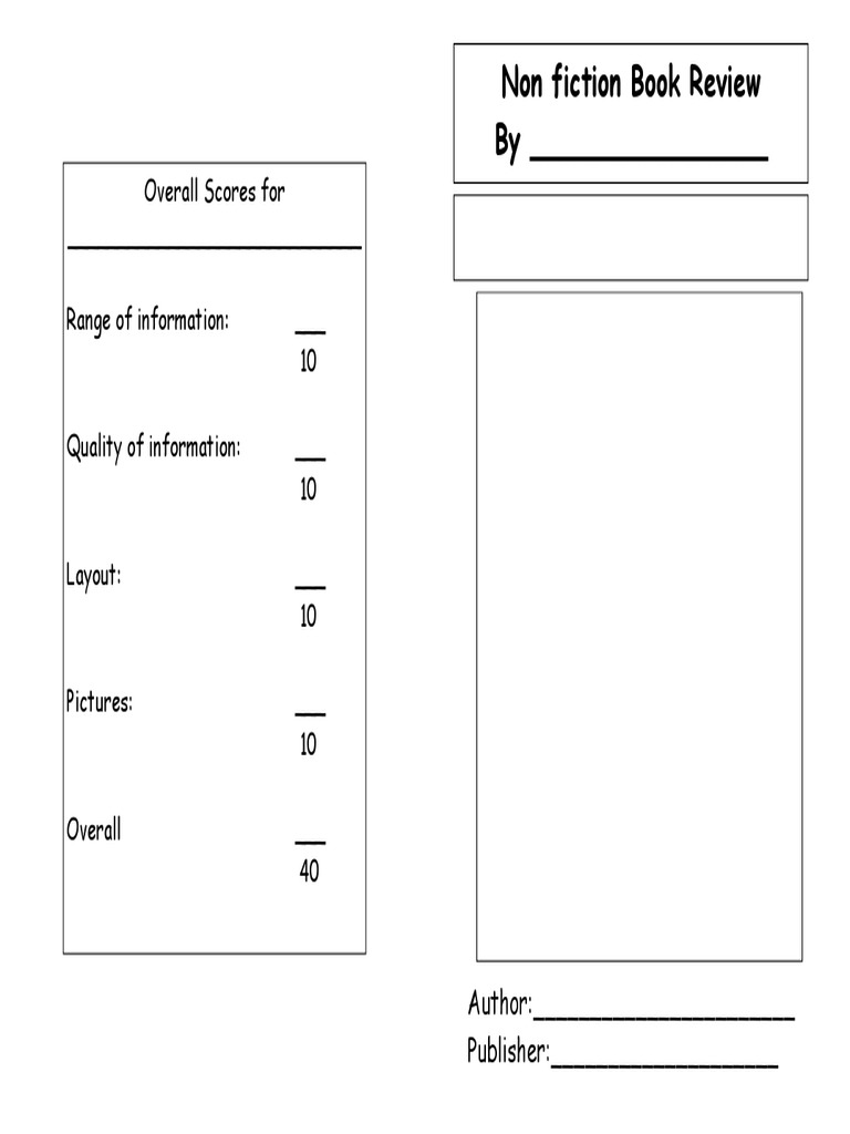 Non-Fiction Book Review Template | PDF | Page Layout | Books