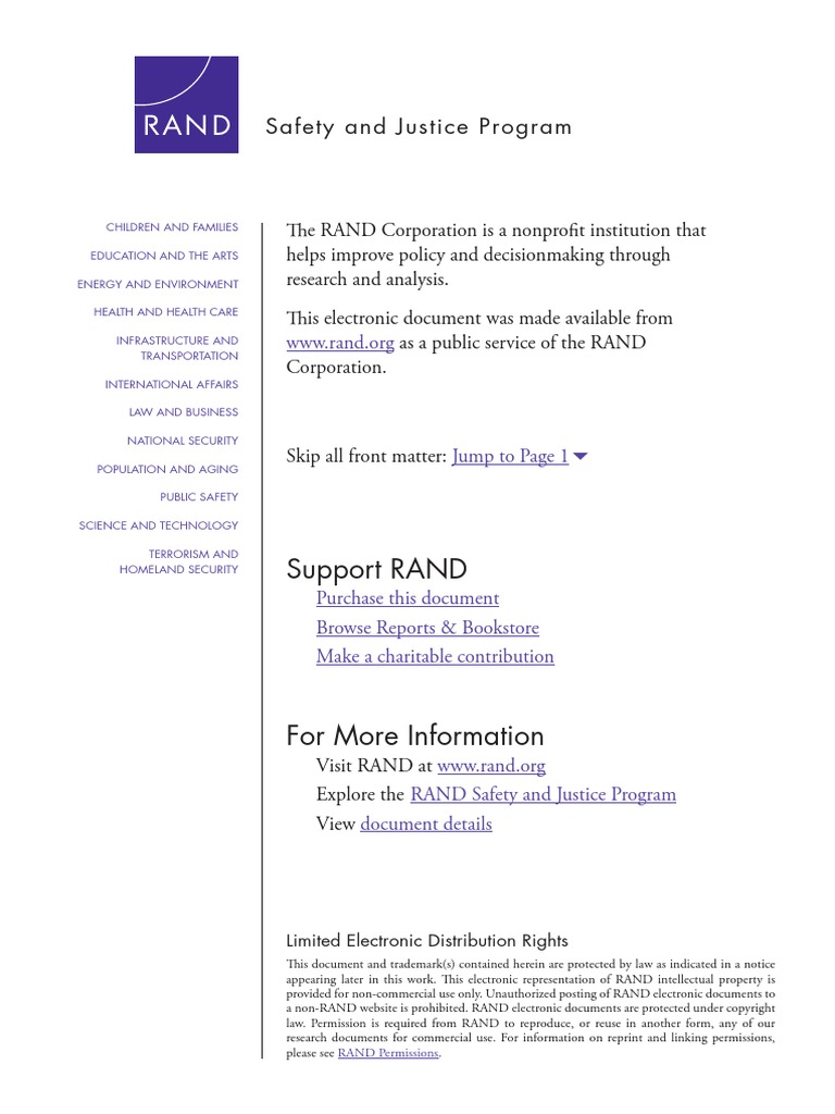 Support RAND: Safety and Justice Program | PDF | Predictive Analytics ...