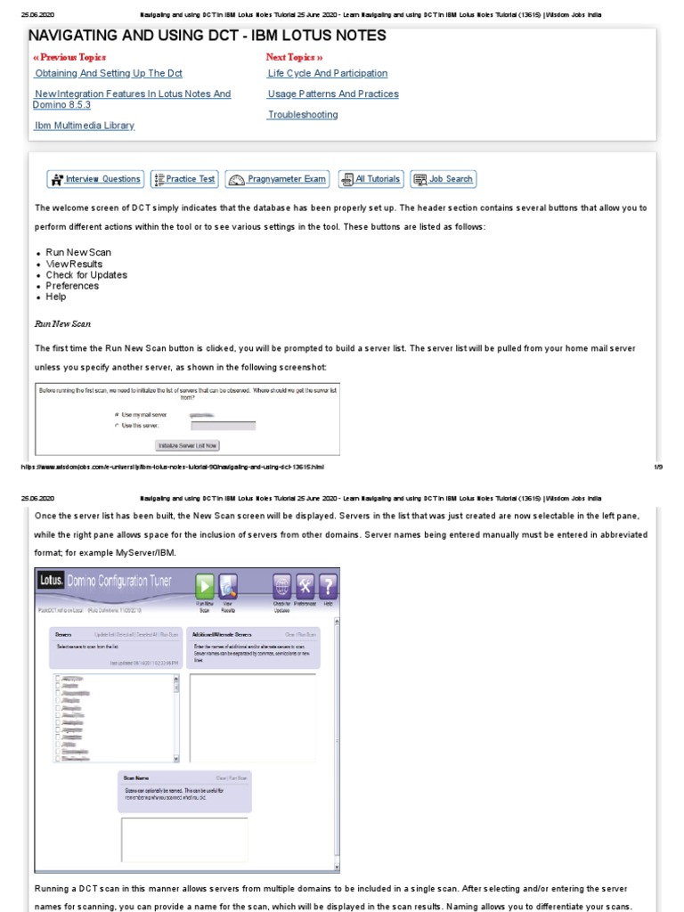 Navigating and Using DCT in IBM Lotus Notes Tutorial 25 | PDF | Ibm ...