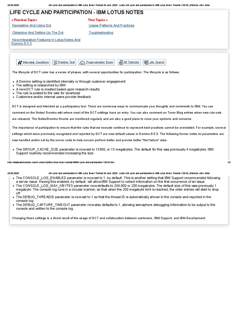 Life Cycle and Participation in IBM Lotus Notes Tutoria | PDF | Ibm ...