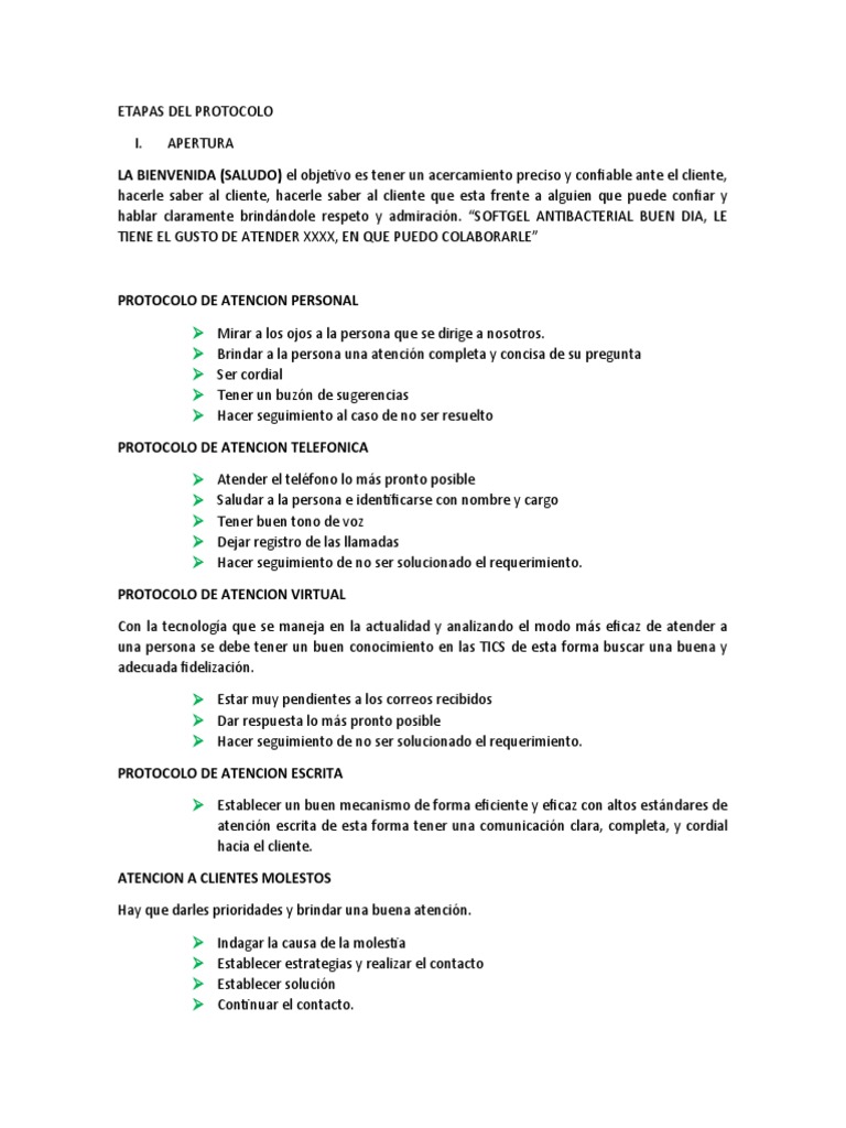 Etapas Del Protocolo | PDF