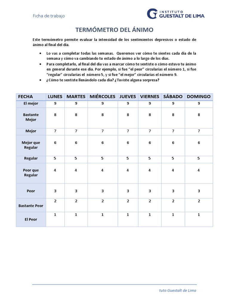 Termómetro del Ánimo para Niños | PDF | Cocina, comidas y vino