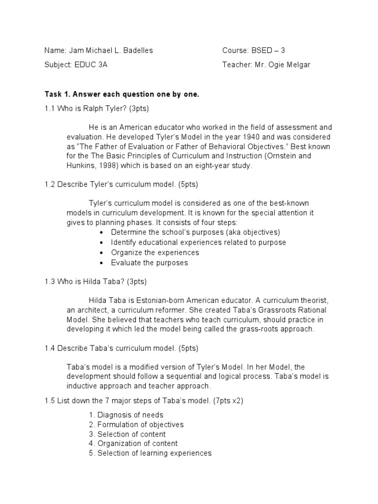 Educ 3a Module 7 | PDF | Philosophy Of Education | Curriculum