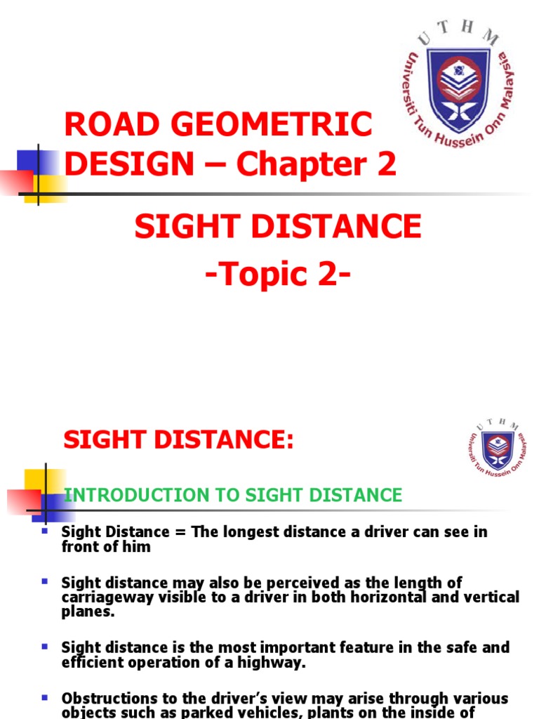 Sight Distance in Road Design | PDF | Road | Traffic