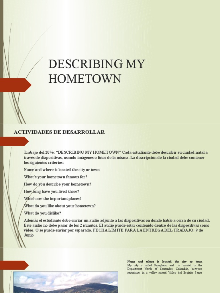 Describing My Hometown | PDF