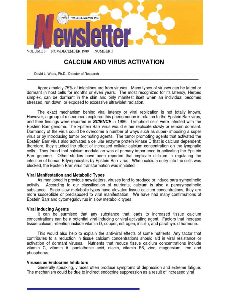 Calcium and Virus Activation: Volume 3 Nov/December 1989 Number 5 | PDF ...