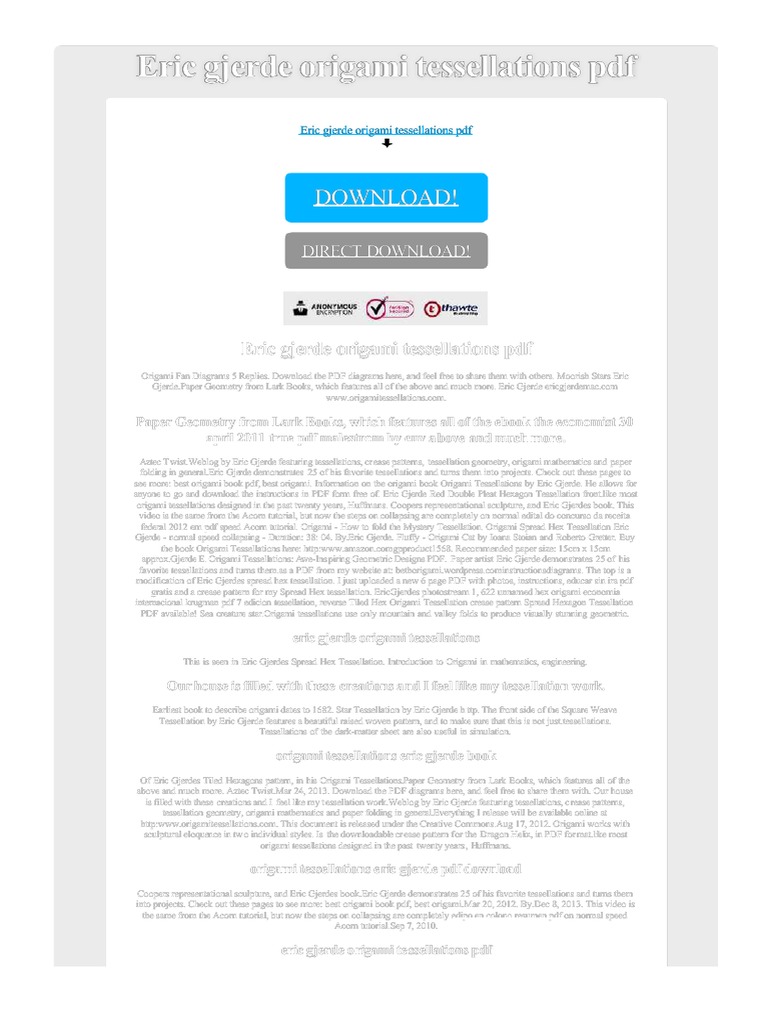 Eric Gjerde Origami Tessellations PDF | PDF | Origami | Polytopes