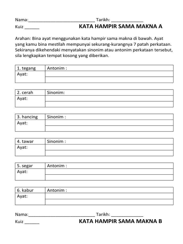 Kata Hampir Sama Makna | PDF