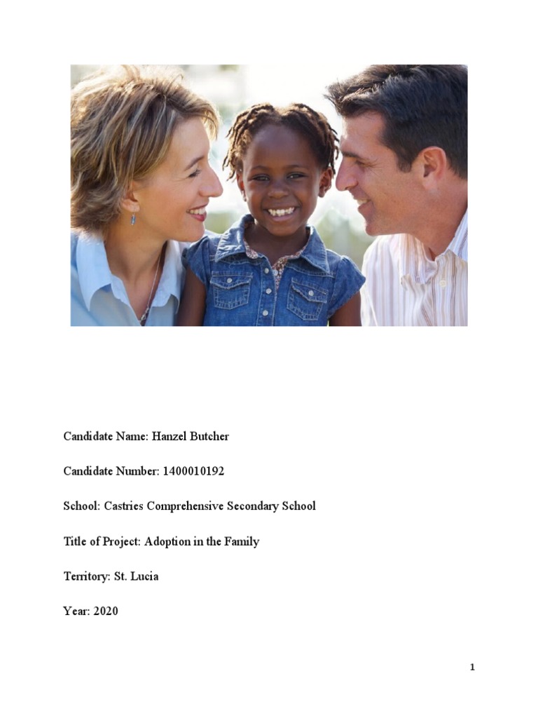 HB English SBA | PDF | Adoption | Family