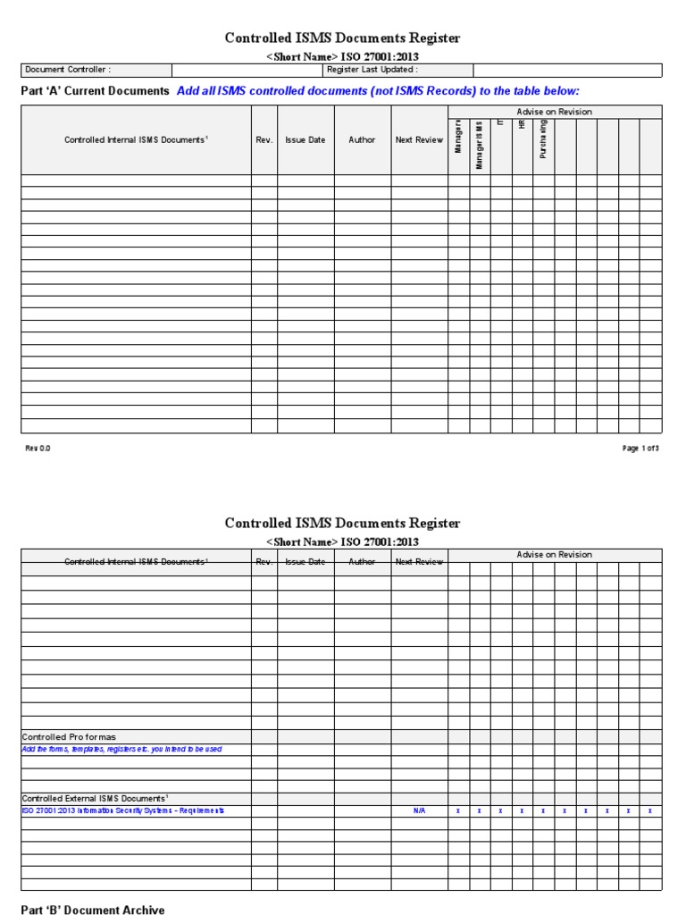 ISMS Controlled Documents Register | PDF | Information Management ...