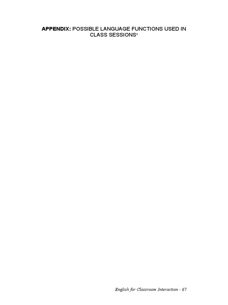 Classroom Language Functions | PDF | Behavior Modification | Learning