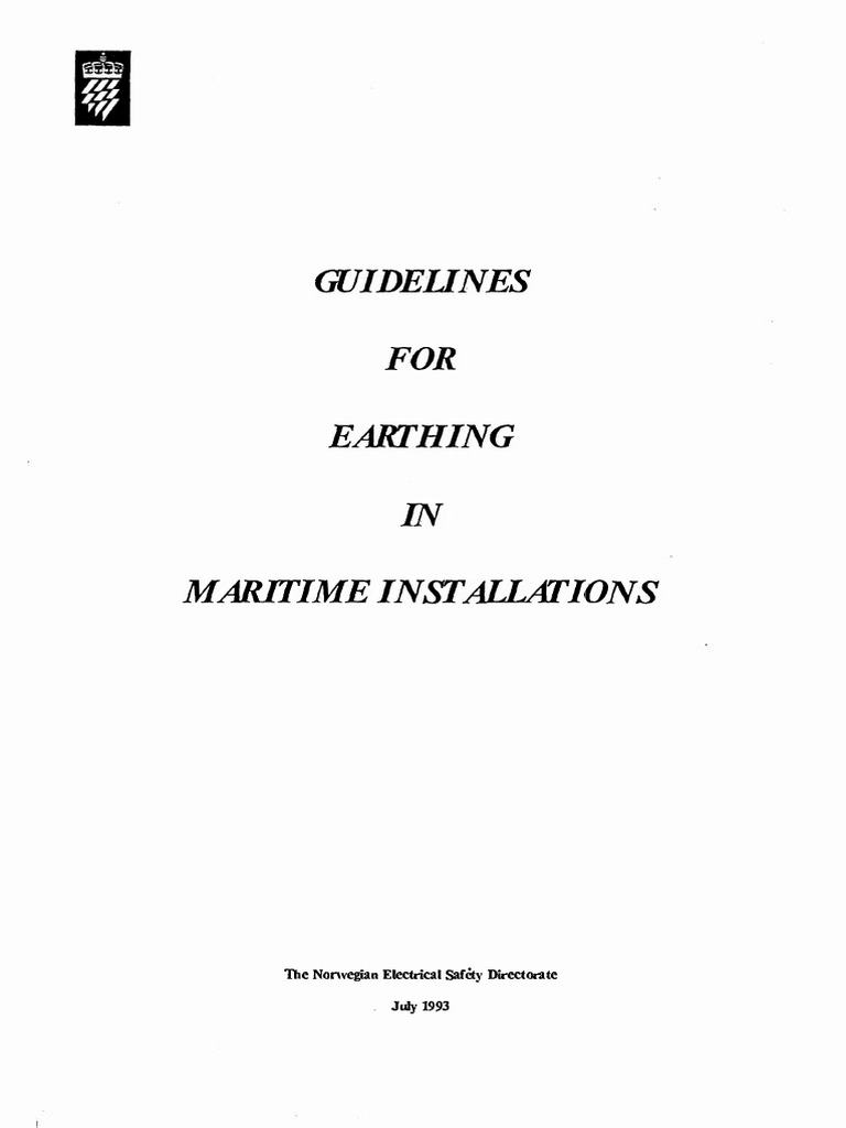 IN Maritime: Guidelines FOR Earthing | PDF | Electromagnetic ...