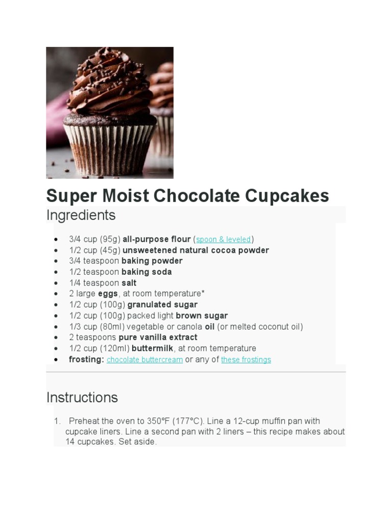 Perfect Chocolate Cupcakes | PDF | Cupcake | Chocolate