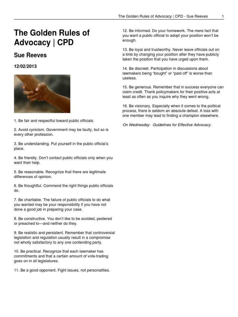Golden Rules Advocacy | PDF | Public Sphere | Justice