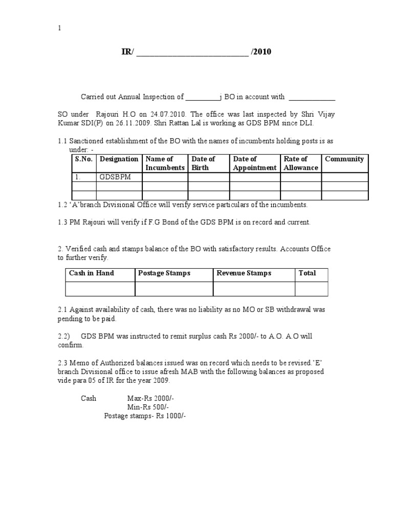 Format of IR | PDF | Receipt | Mail