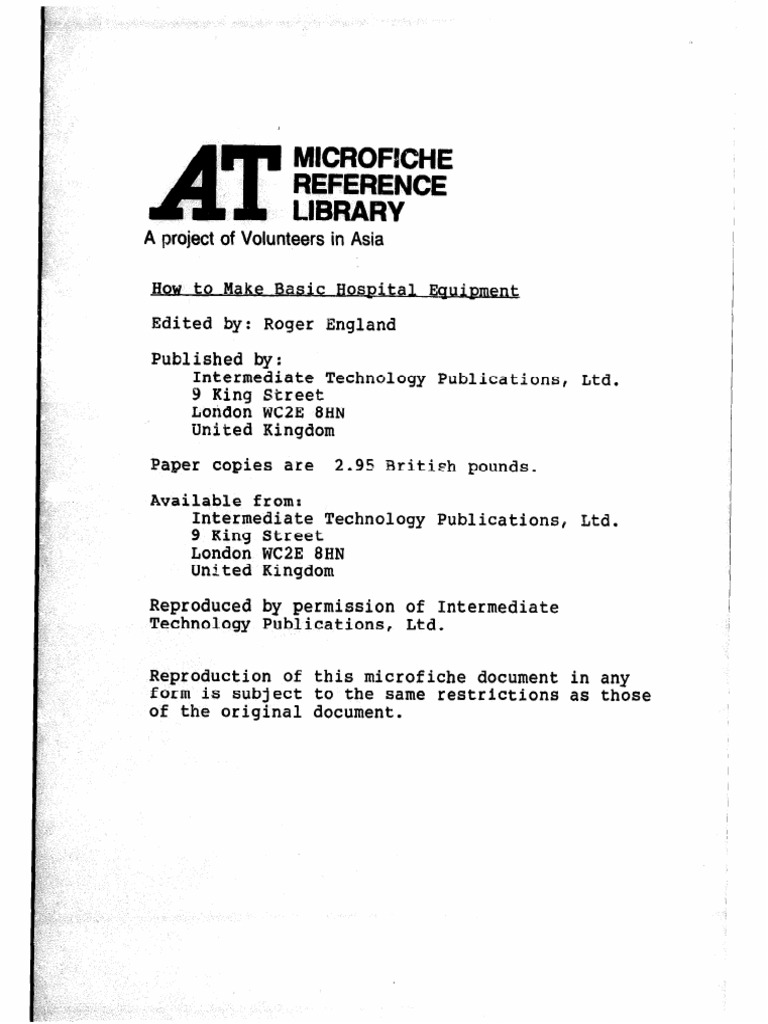 Basic Hospital Equipment Design Guide | PDF | Pipe (Fluid Conveyance ...