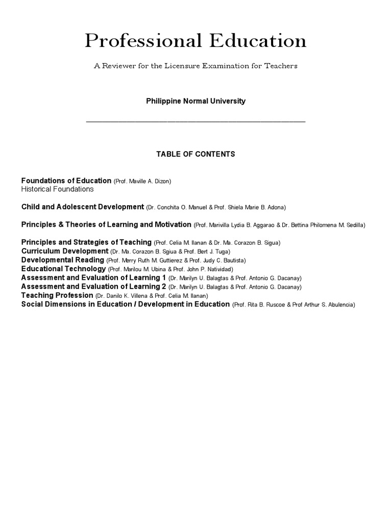 PNU LET Reviewer for Professional Education | PDF | Philosophy Of ...
