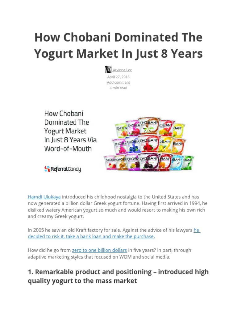 How Chobani Dominated The Yogurt Market in Just 8 Years | Social Media ...