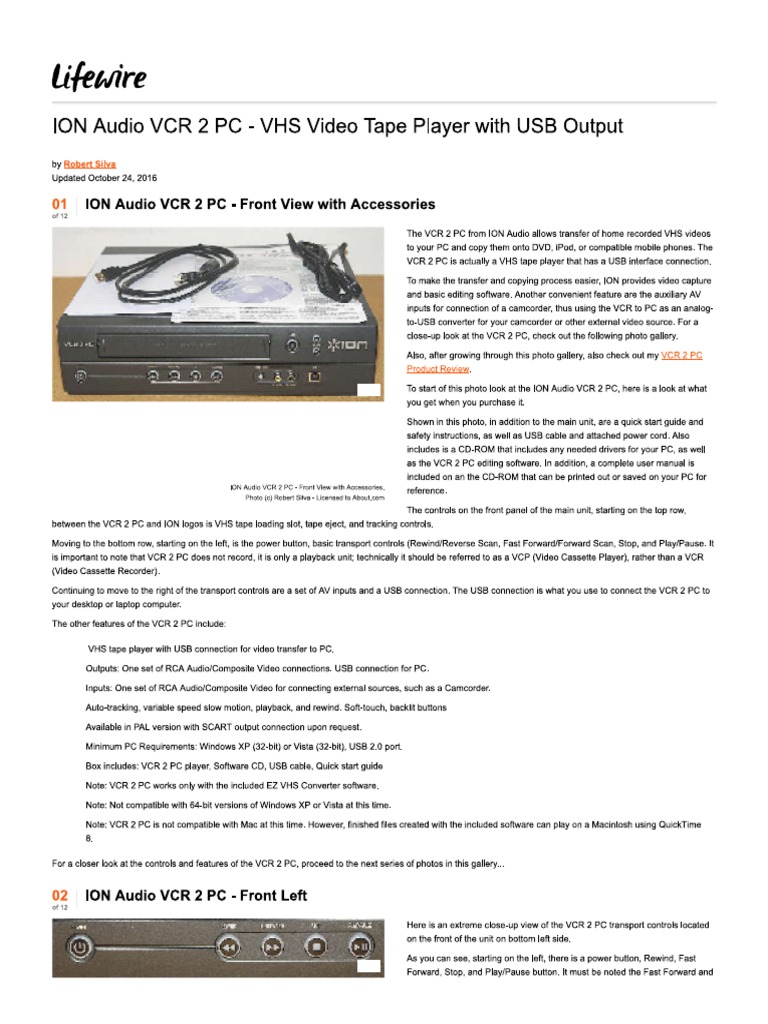 Ion VCR2PC | PDF