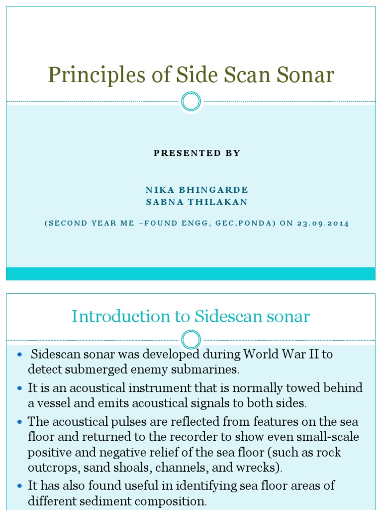 Principles of Side Scan Sonar: Presented by | PDF | Sonar | Waves