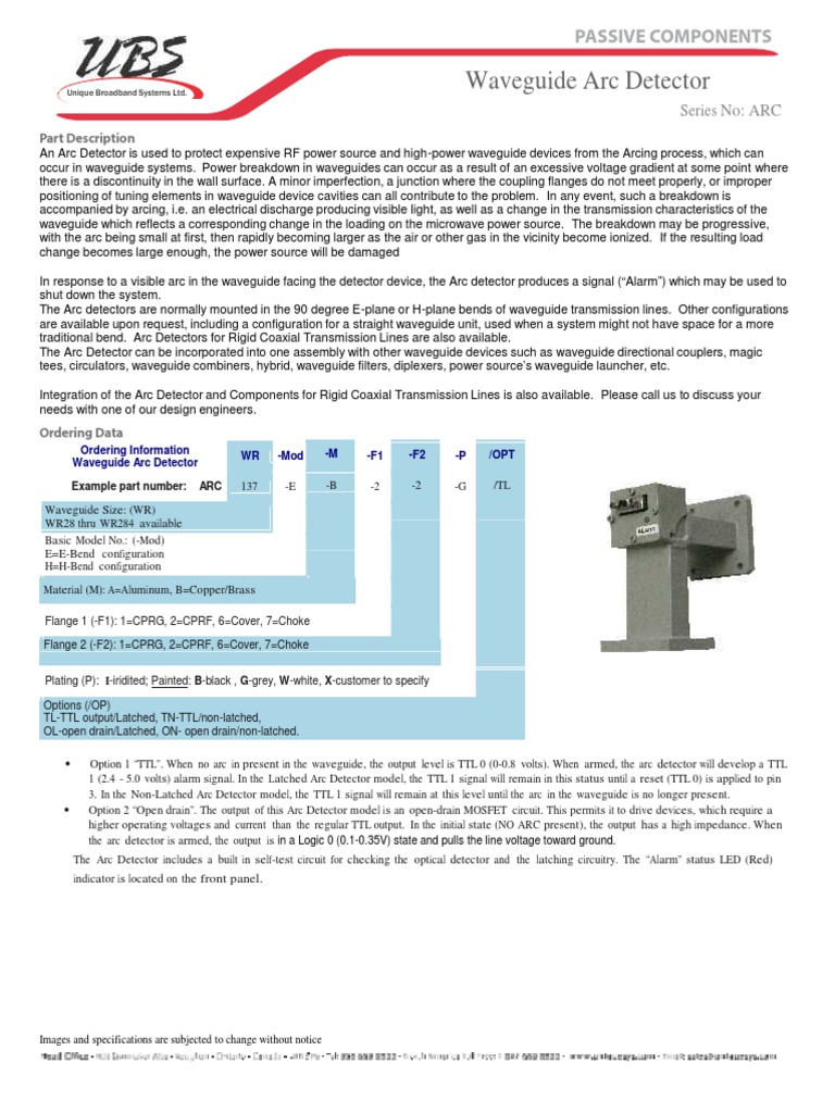 Waveguide Arc Detector Overview | PDF | Detector (Radio) | Electric Arc