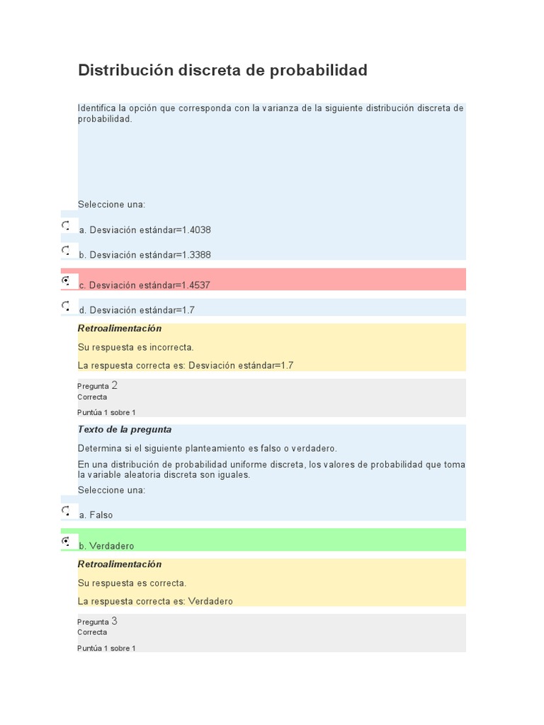 Distribución Discreta de Probabilidad | PDF | Métodos y materiales de ...