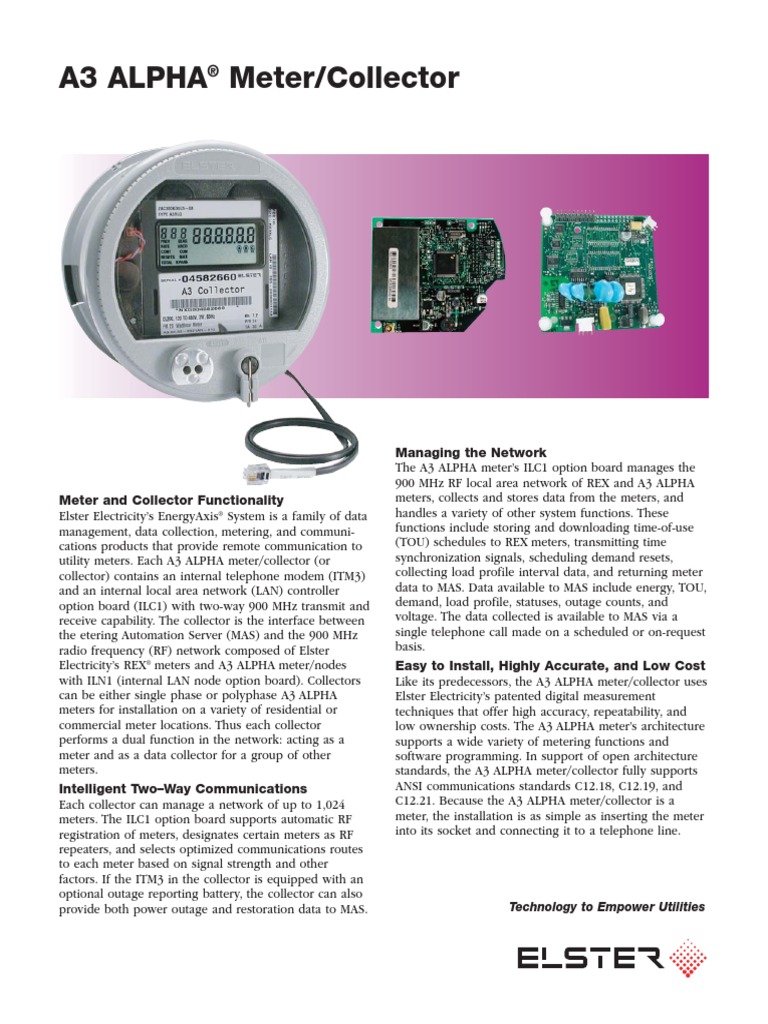 A3 ALPHA Meter Collector Data Sheet | PDF | Hertz | Computer Network