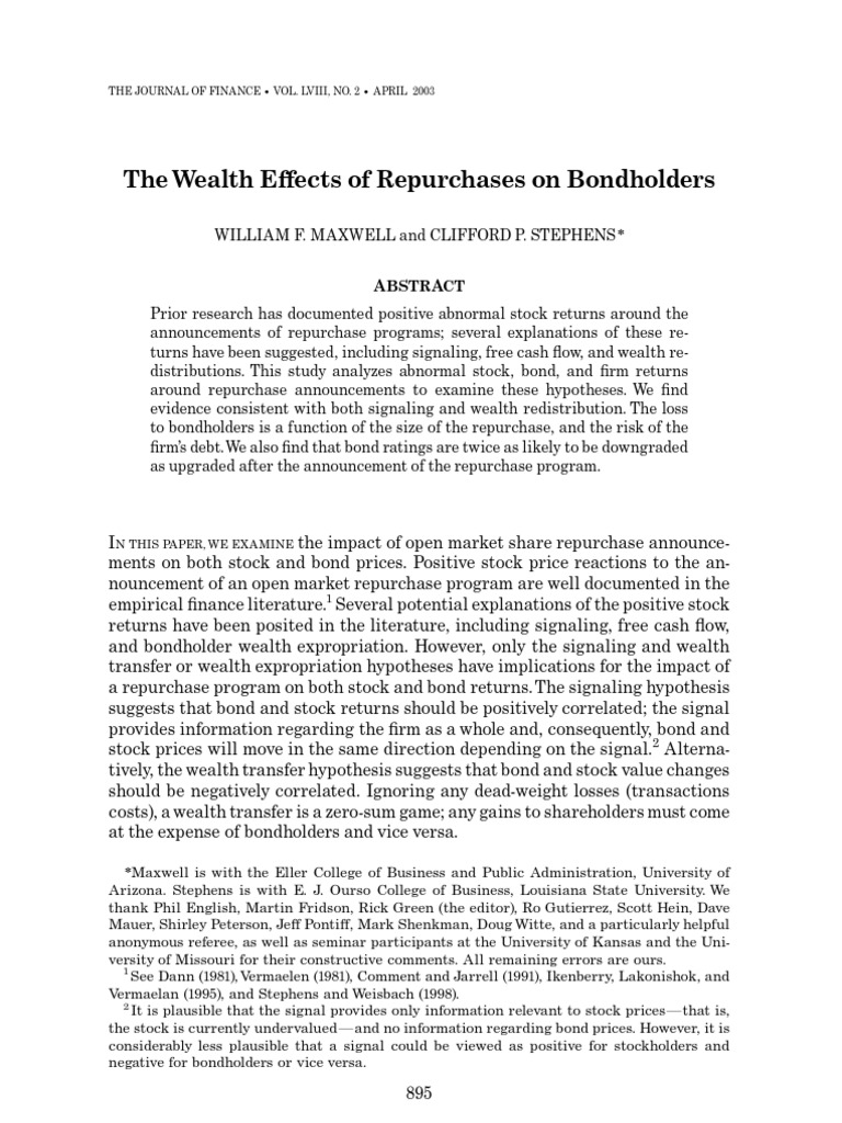 Bondholder | PDF | Share Repurchase | Bonds (Finance)