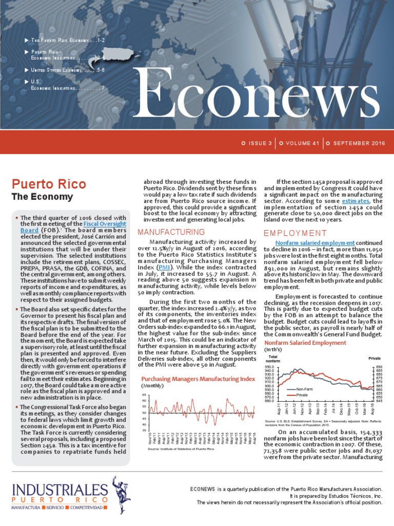 Econews: Puerto Rico | PDF | Unemployment | Social Science