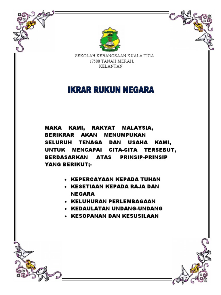Ikrar Rukun Negara Malaysia 2023 | PDF | Agama & Spiritualitas