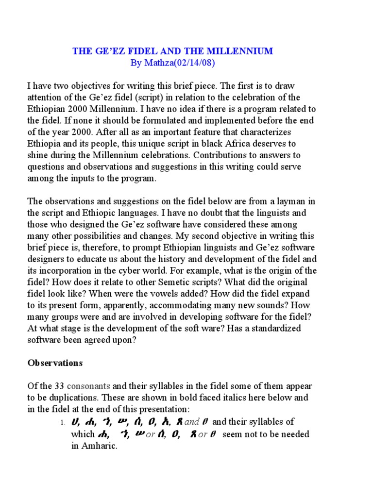 Geez Alphabet PDF | PDF | Syllable | Symbols