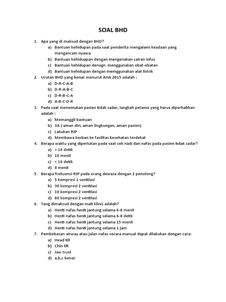Soal BHD Yunia, Yuni, Ria | PDF | Sains & Matematika