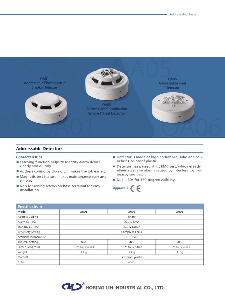QA05 QA01 QA06: Addressable Detectors | PDF | Applied And ...