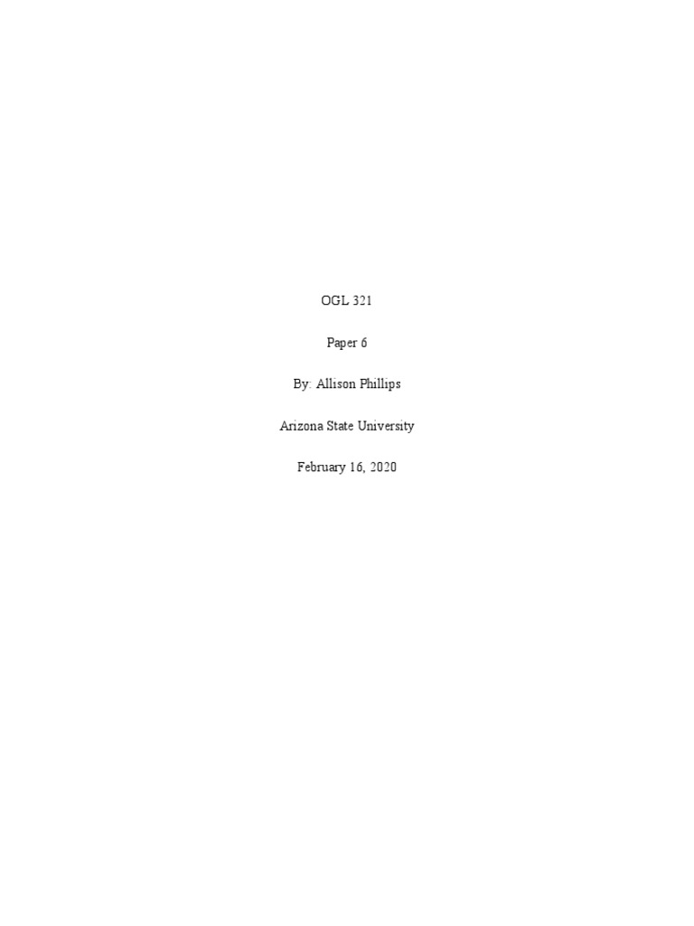 Allison Phillips Ogl 321 Paper 6 | PDF | Psychological Concepts | Cognition