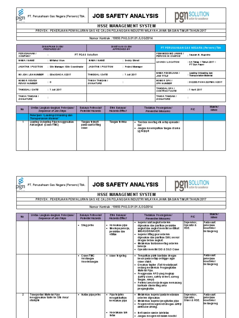 JSA Loading Unloading | PDF