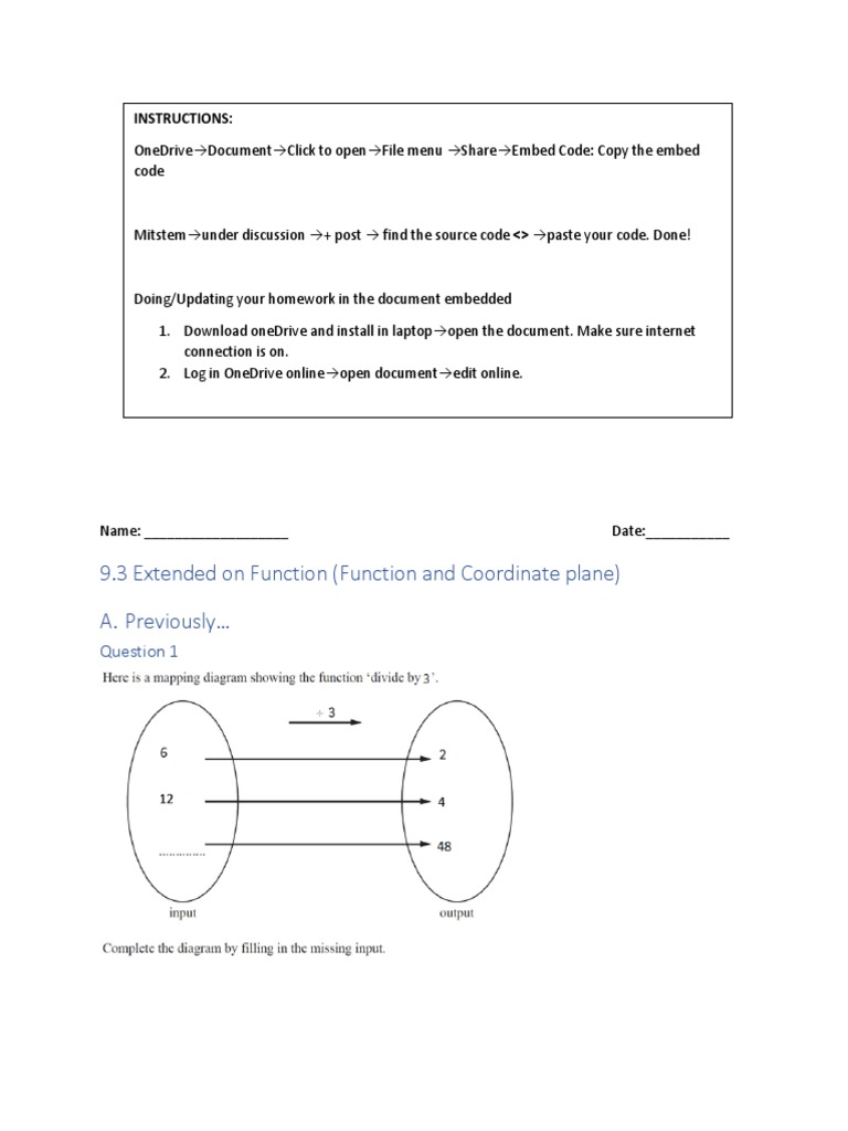 Function and Coordinate Plane Note 3 | PDF