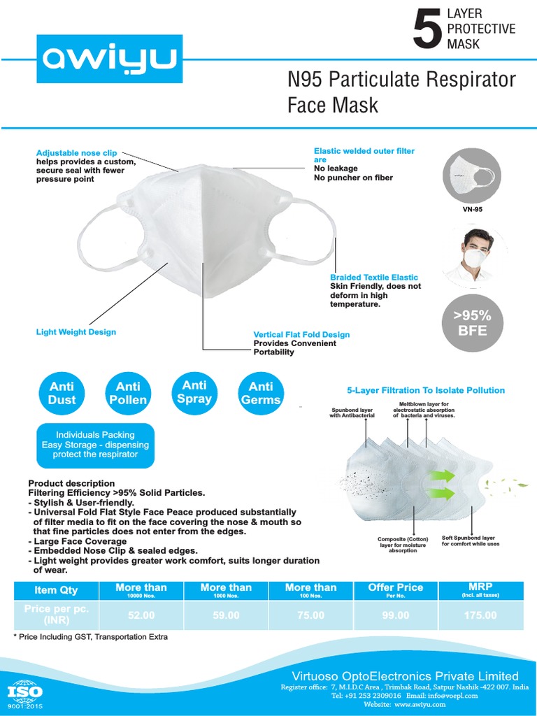 N95 Particulate Respirator Face Mask: Anti Dust Anti Pollen Anti Spray ...