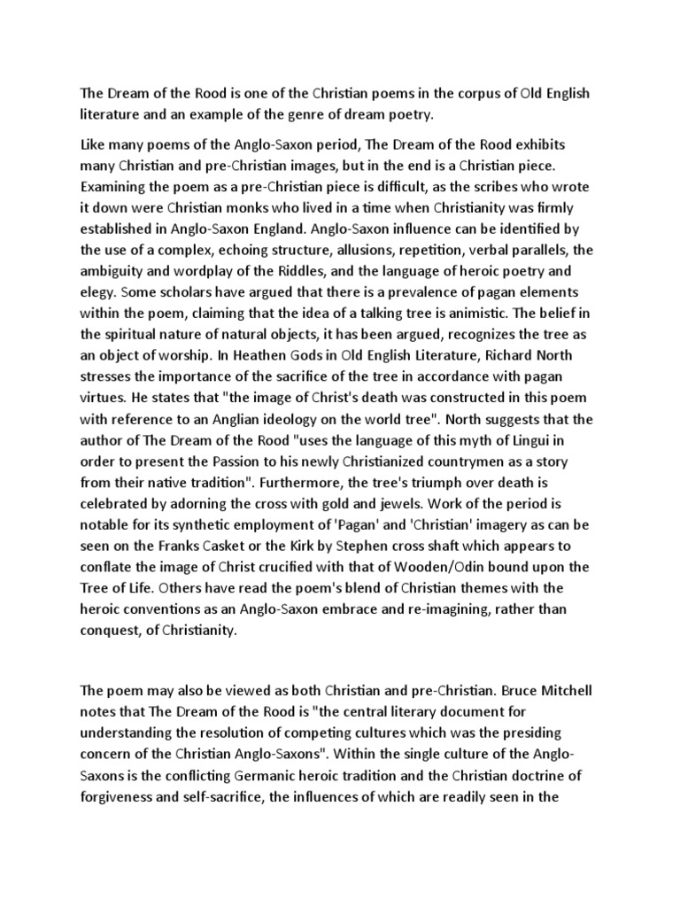 The Dream of The Rood | PDF | Poetry | Religion And Belief