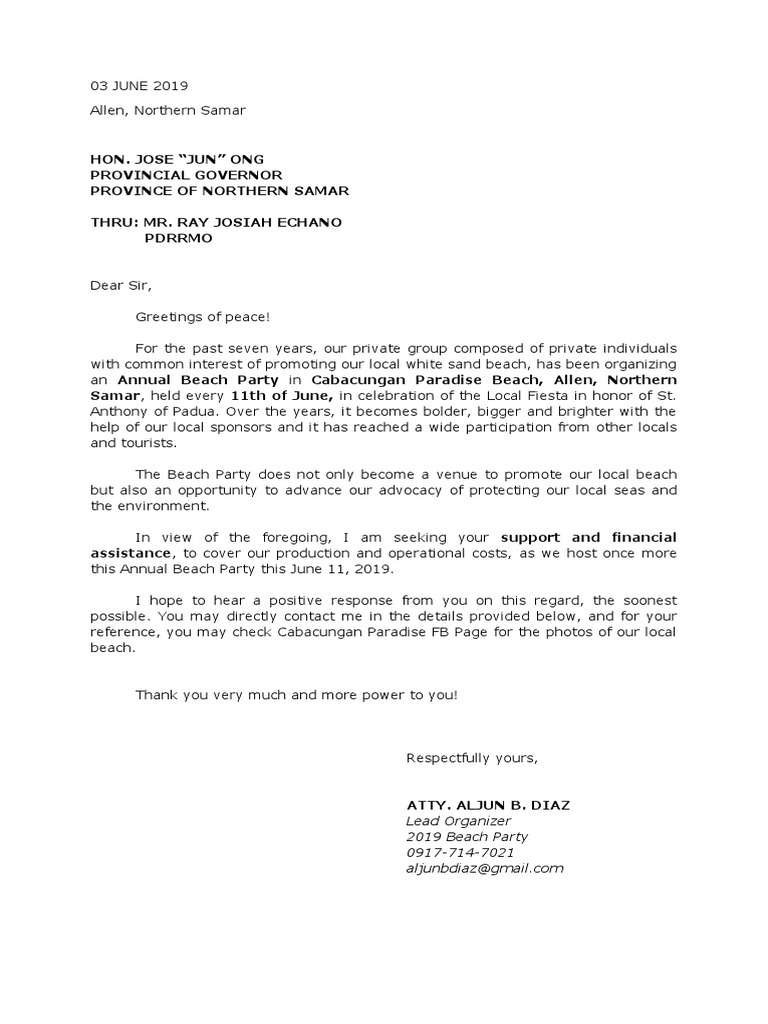 Solicitation Letter GSM | PDF