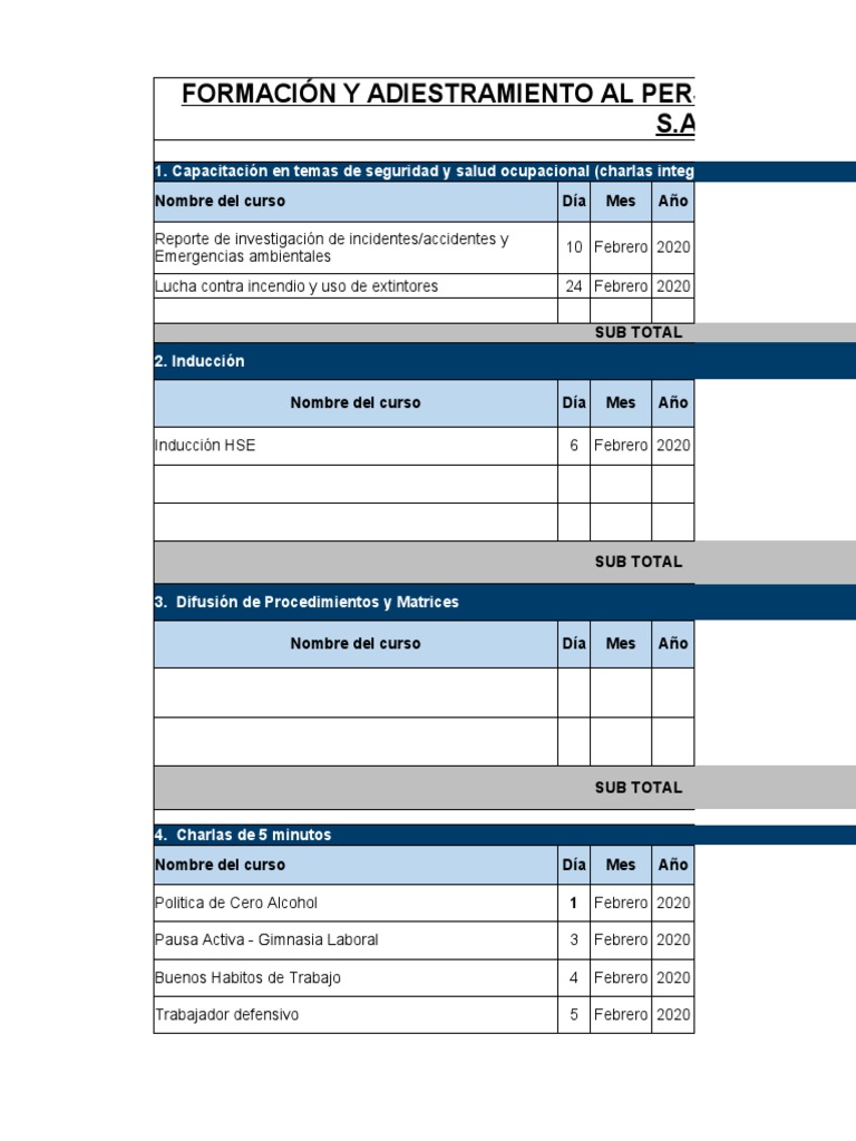 Programa de Entrenamiento HSE SE Tocache | PDF | Naturaleza