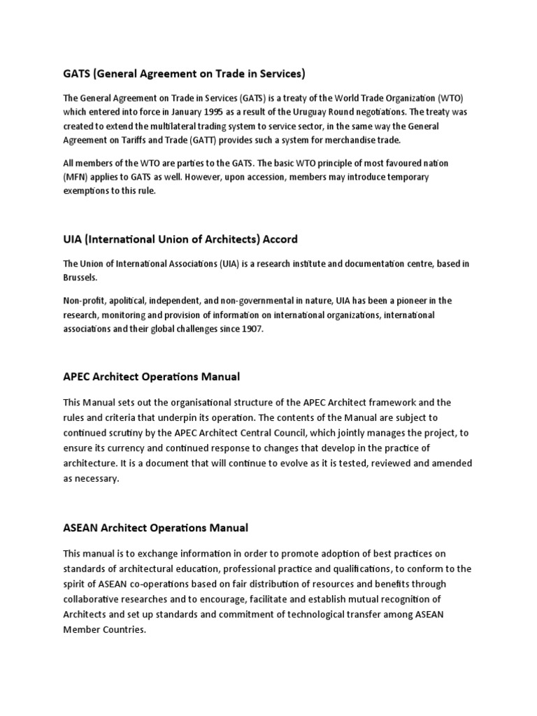 GATS (General Agreement On Trade in Services) | PDF | General Agreement ...